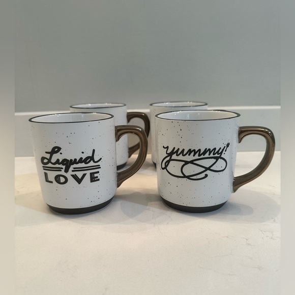 Threshold | Dining | Threshold Set Of 4 Coffee Cups Stoneware Gold ...